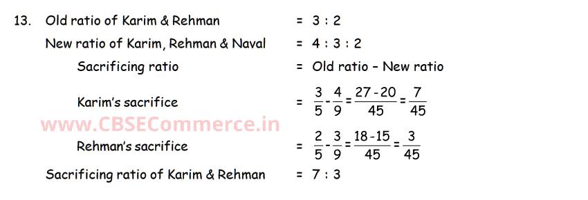 Solution of Q 13 Admission of Partner TS Grewal 2022-23 [CBSE] - CBSE ...