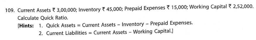 [ISC] Q. 109 Solution of Ratio Analysis TS Grewal ISC 2023-24 Edition - CBSE Commerce