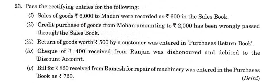 Solution of Q 23 Rectification of Errors TS Grewal Class 11 (2023-24 ...