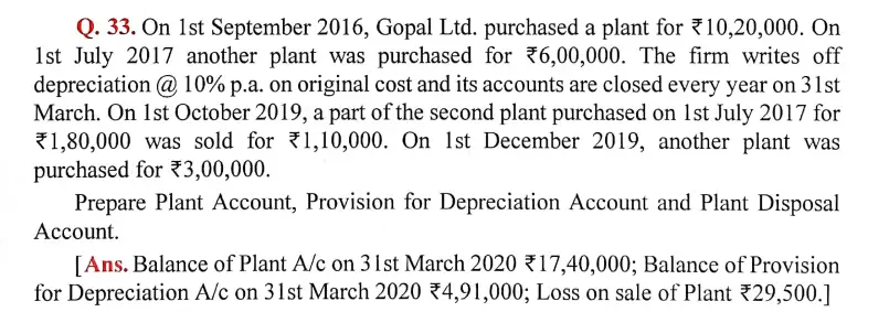 DK Goel Solutions Q 33 Chapter 16 Depreciation Class 11 CBSE [2023-24 ...
