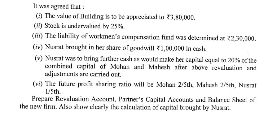 DK Goel Solutions ISC Q 71 Chapter 3 Admission of a Partner Class 12 ISC [2023-24] - CBSE Commerce