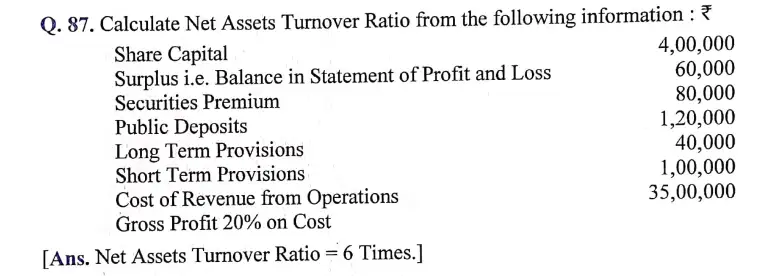 DK Goel Solutions Q 87 Chapter 3 Accounting Ratios Class 12 CBSE [2023-24] - CBSE Commerce